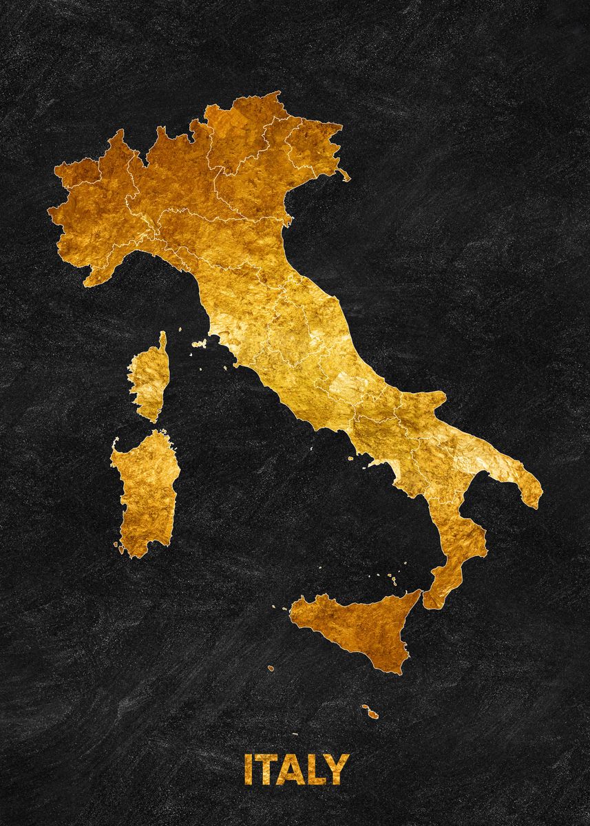 'italy map' Poster, picture, metal print, paint by SplashDesign | Displate