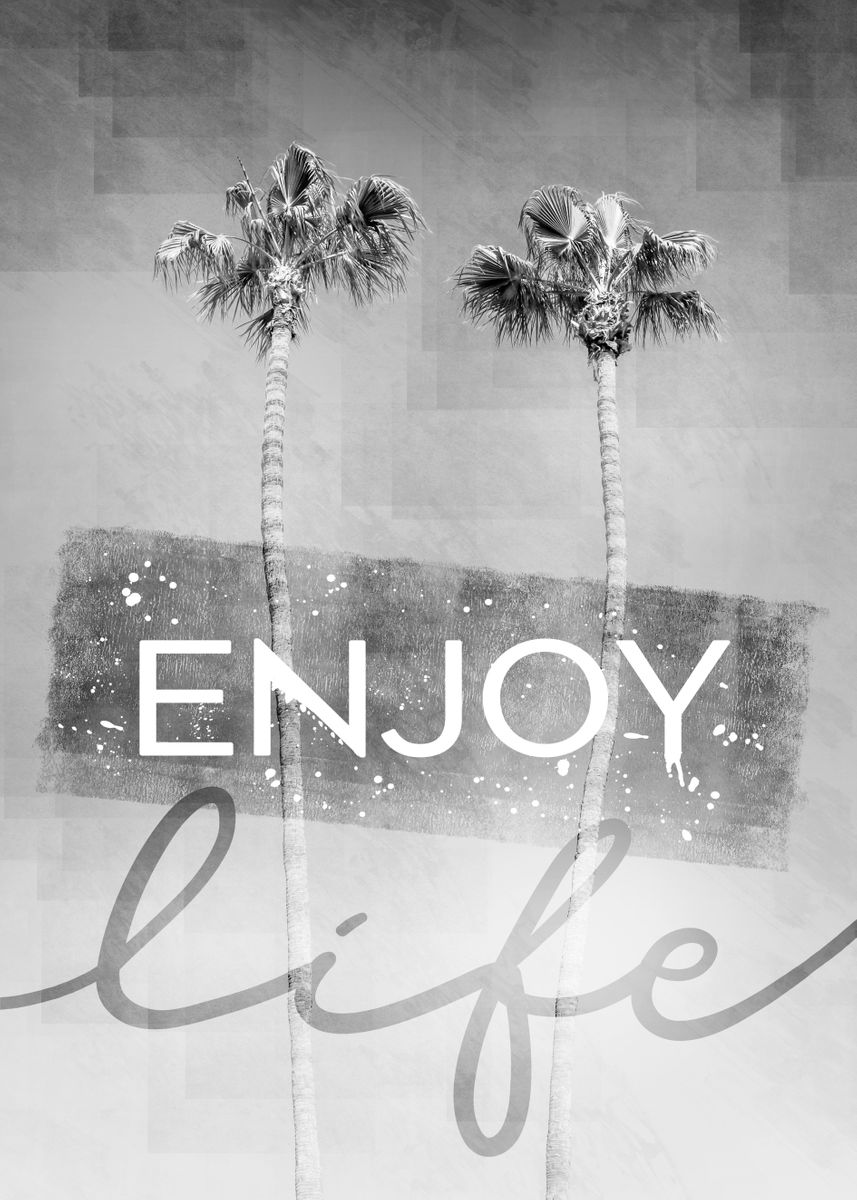 'Palm trees enjoy life' Poster, picture, metal print, paint by Melanie ...