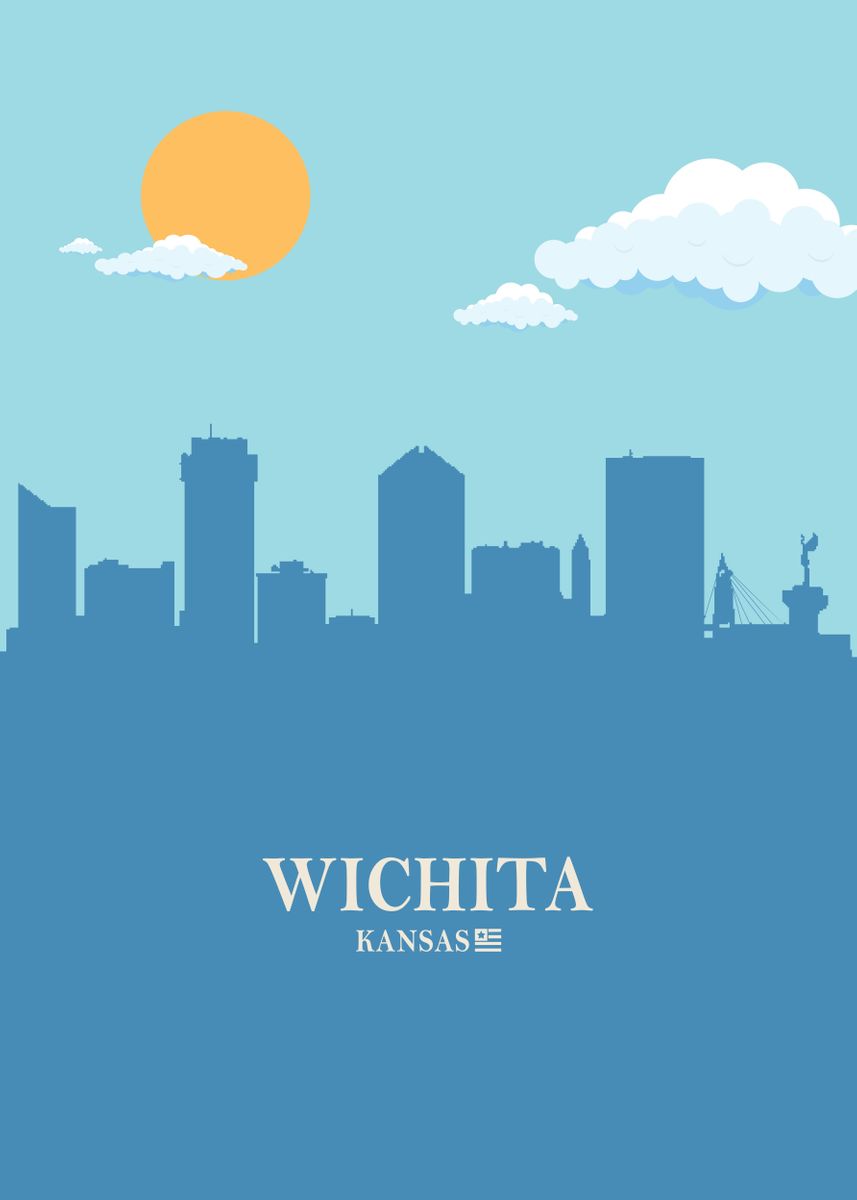 'wichita city Skyline' Poster, picture, metal print, paint by Ahmad ...
