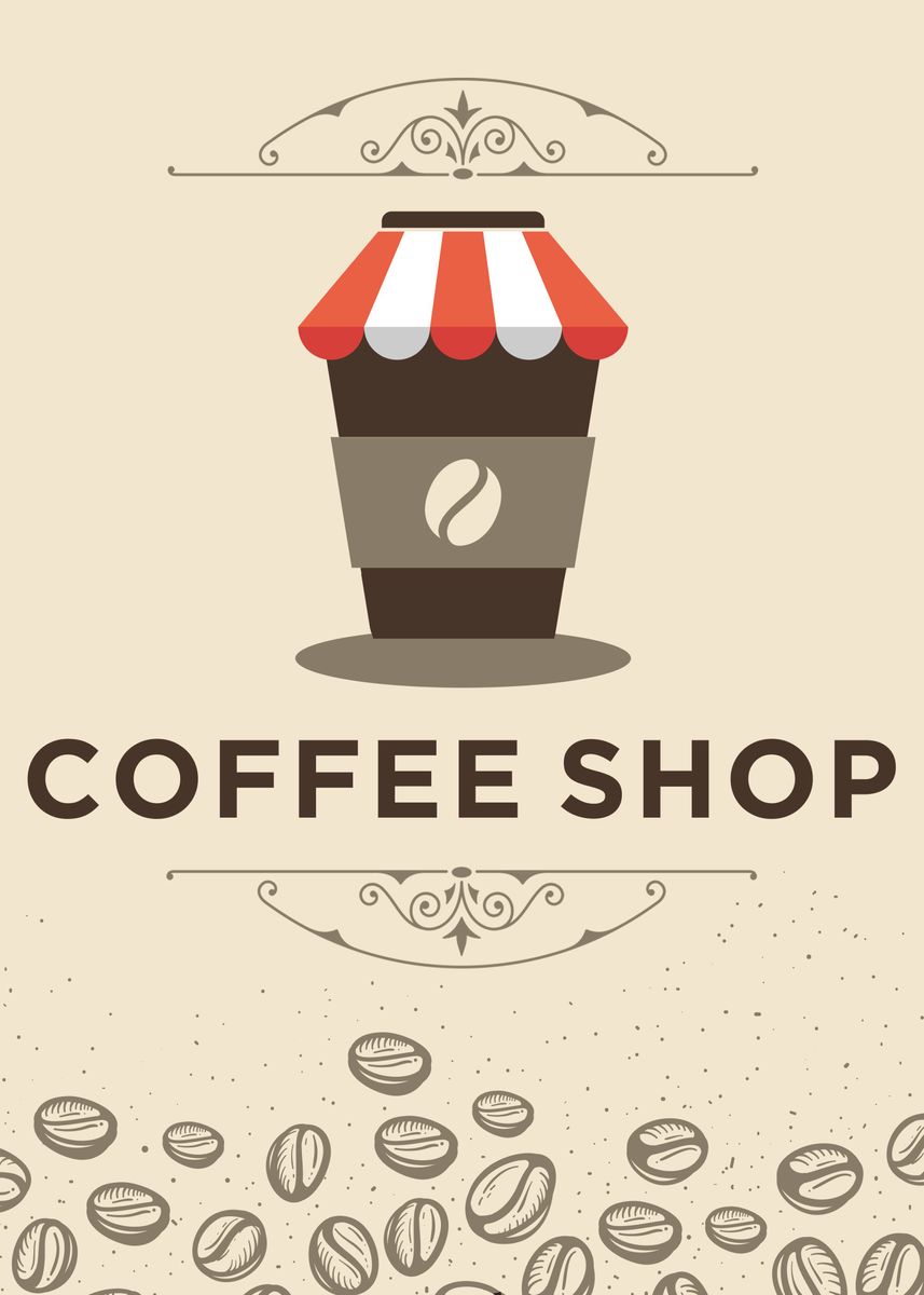 'coffee shop sign' Poster, picture, metal print, paint by dam art ...