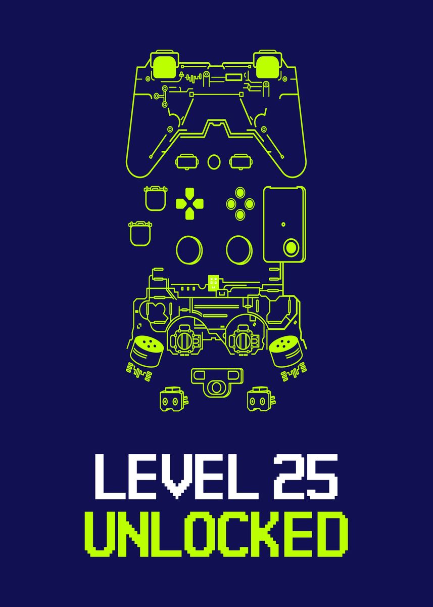 'Gaming Level 25 unlocked' Poster by Max Ronn | Displate