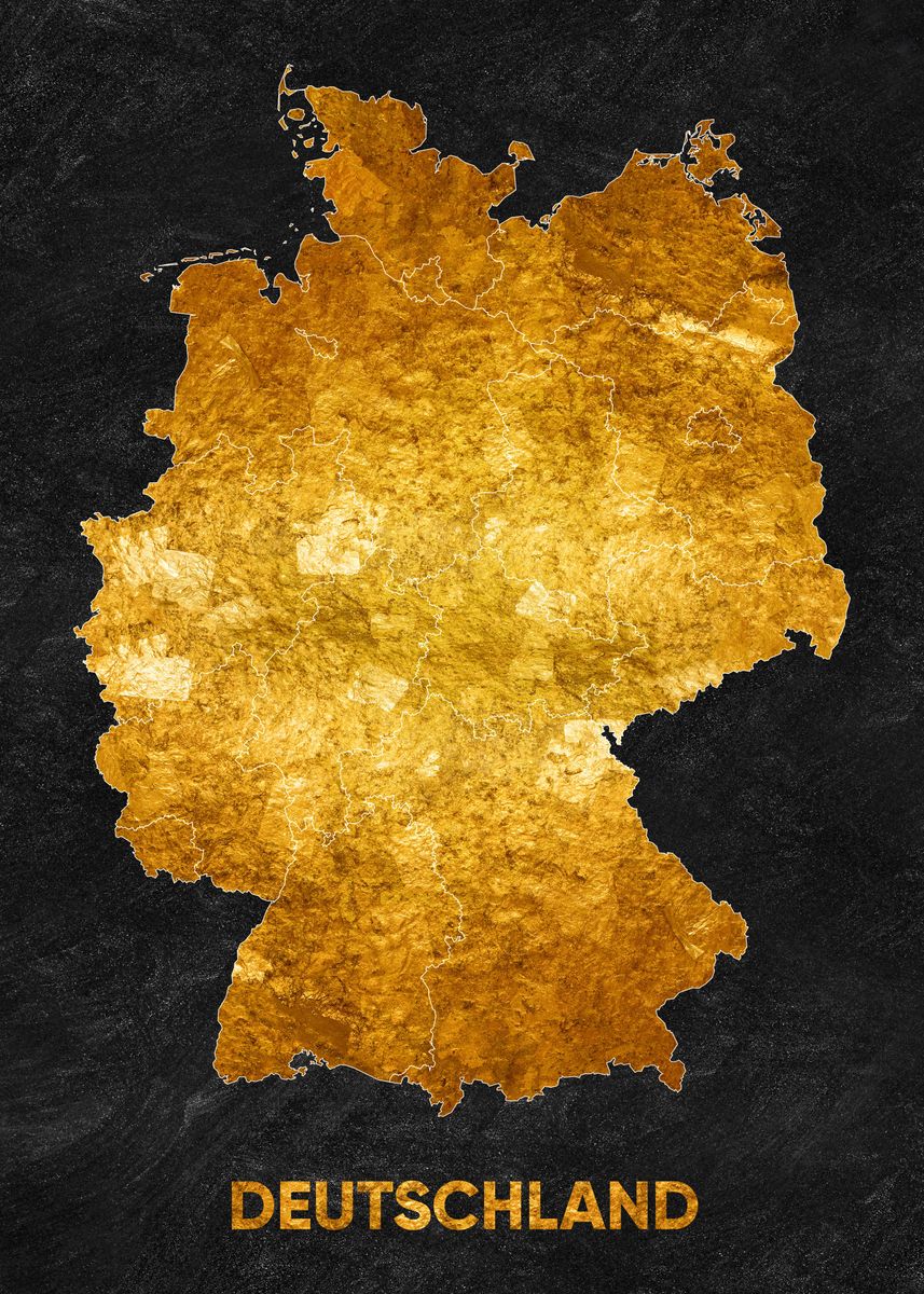 'germany map deutschland' Poster by SplashDesign | Displate