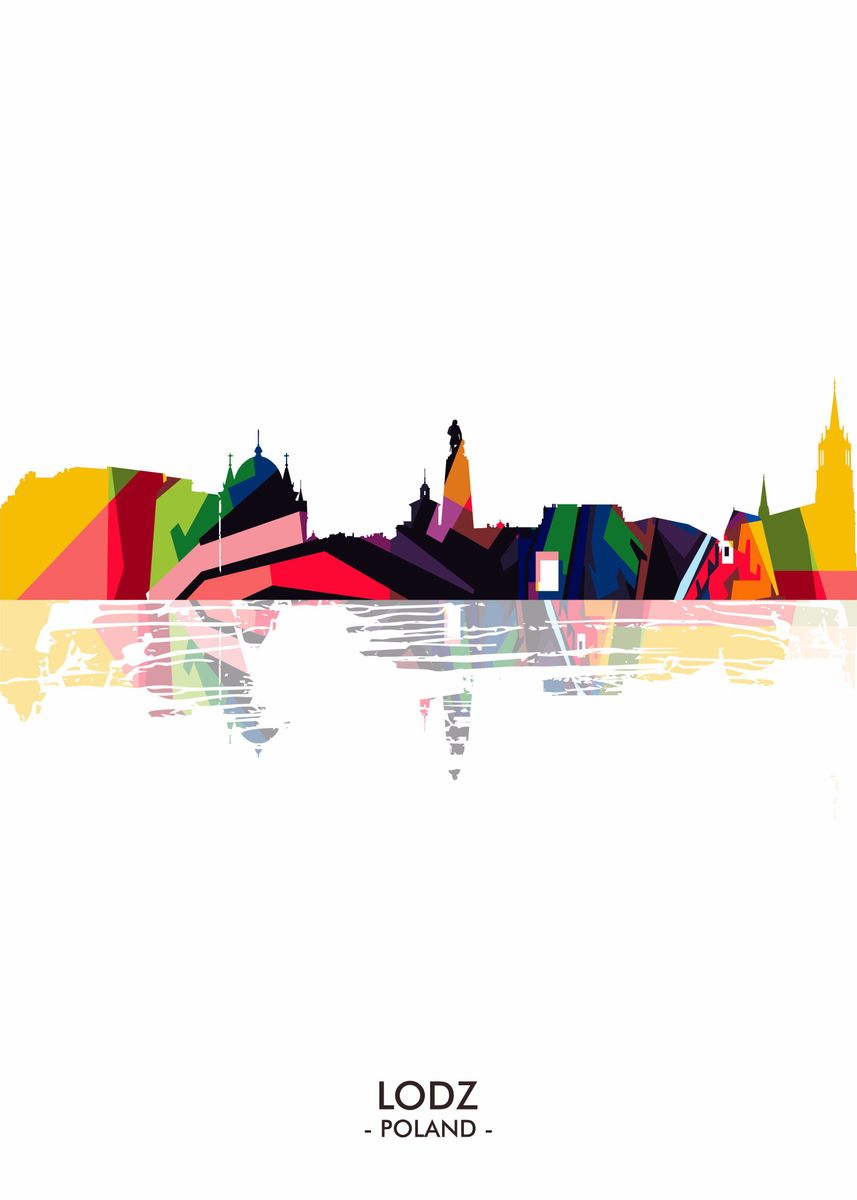 'Skyline city lodz' Poster, picture, metal print, paint by Ziartz ...