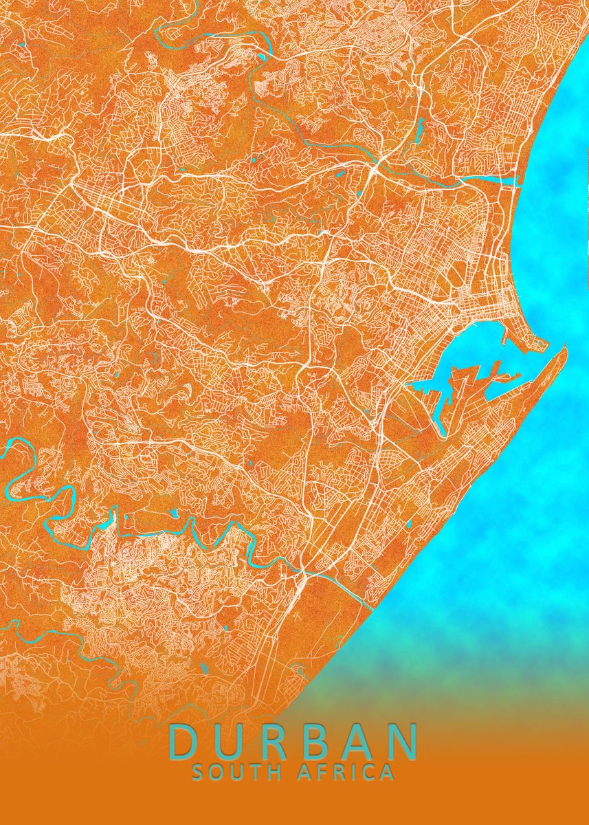 'Durban South Africa City' Poster, picture, metal print, paint by City ...