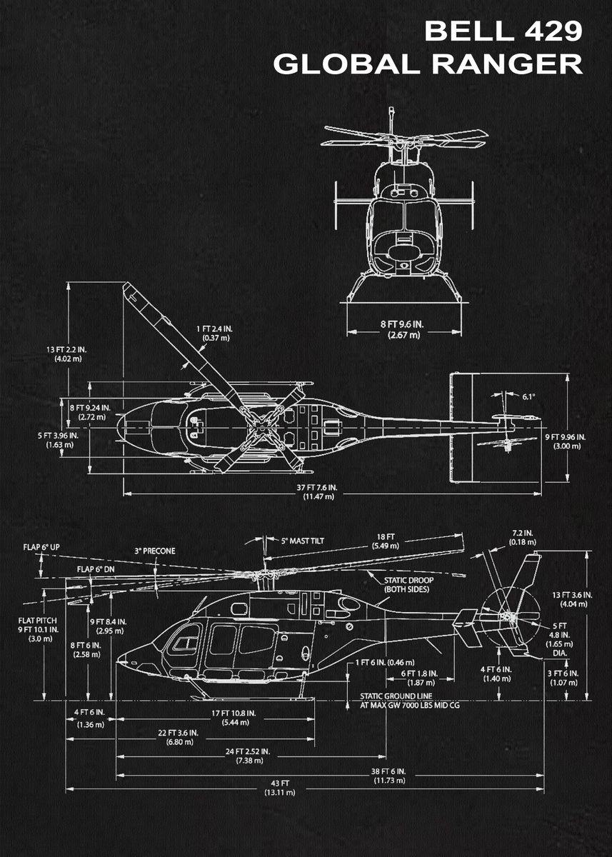 'BELL 429 GLOBAL RANGER' Poster, picture, metal print, paint by ...
