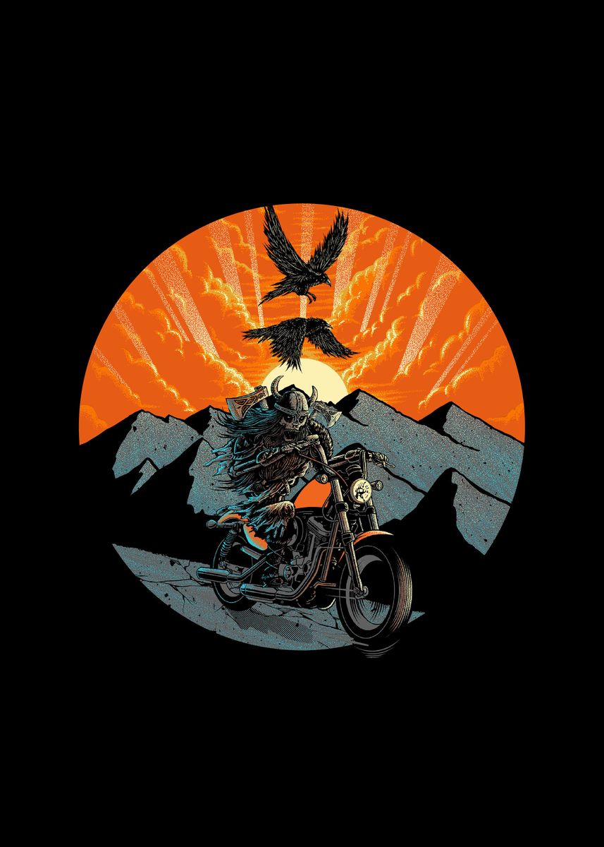 'Viking Rider' Poster, picture, metal print, paint by Quilimo Studio ...