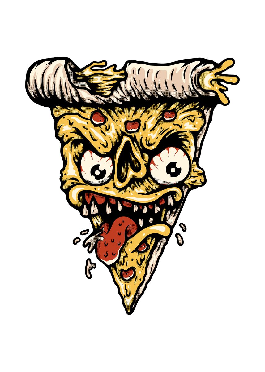 'Pizza Monster' Poster by Quilimo Studio | Displate