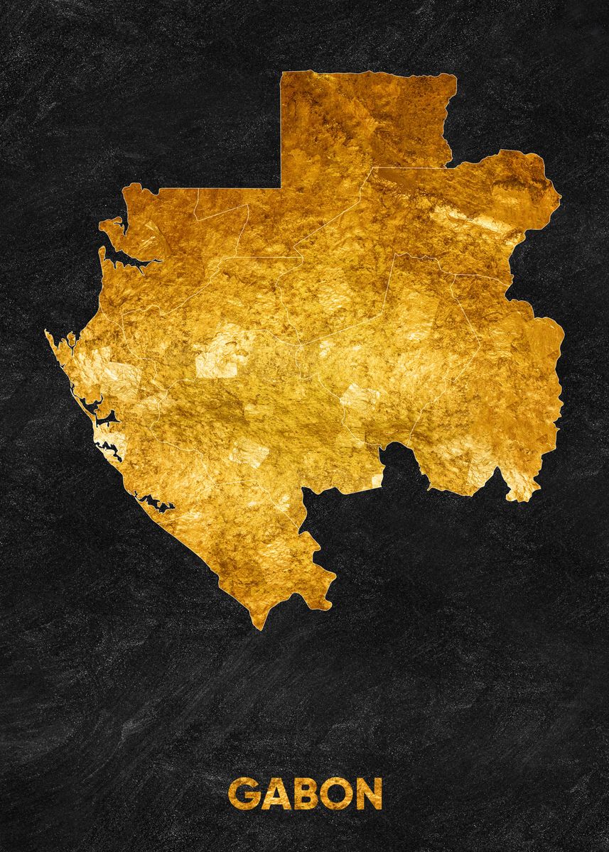 'gabon map' Poster by SplashDesign | Displate