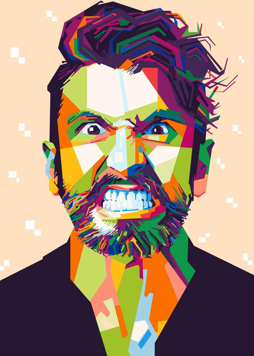 'Angry Facial Expression' Poster, picture, metal print, paint by ...