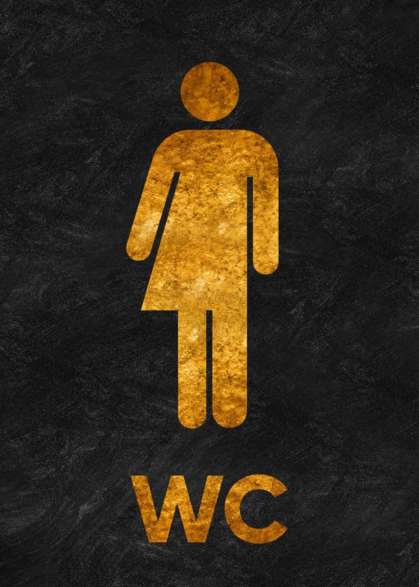 'wc toilet bathroom' Poster, picture, metal print, paint by ...