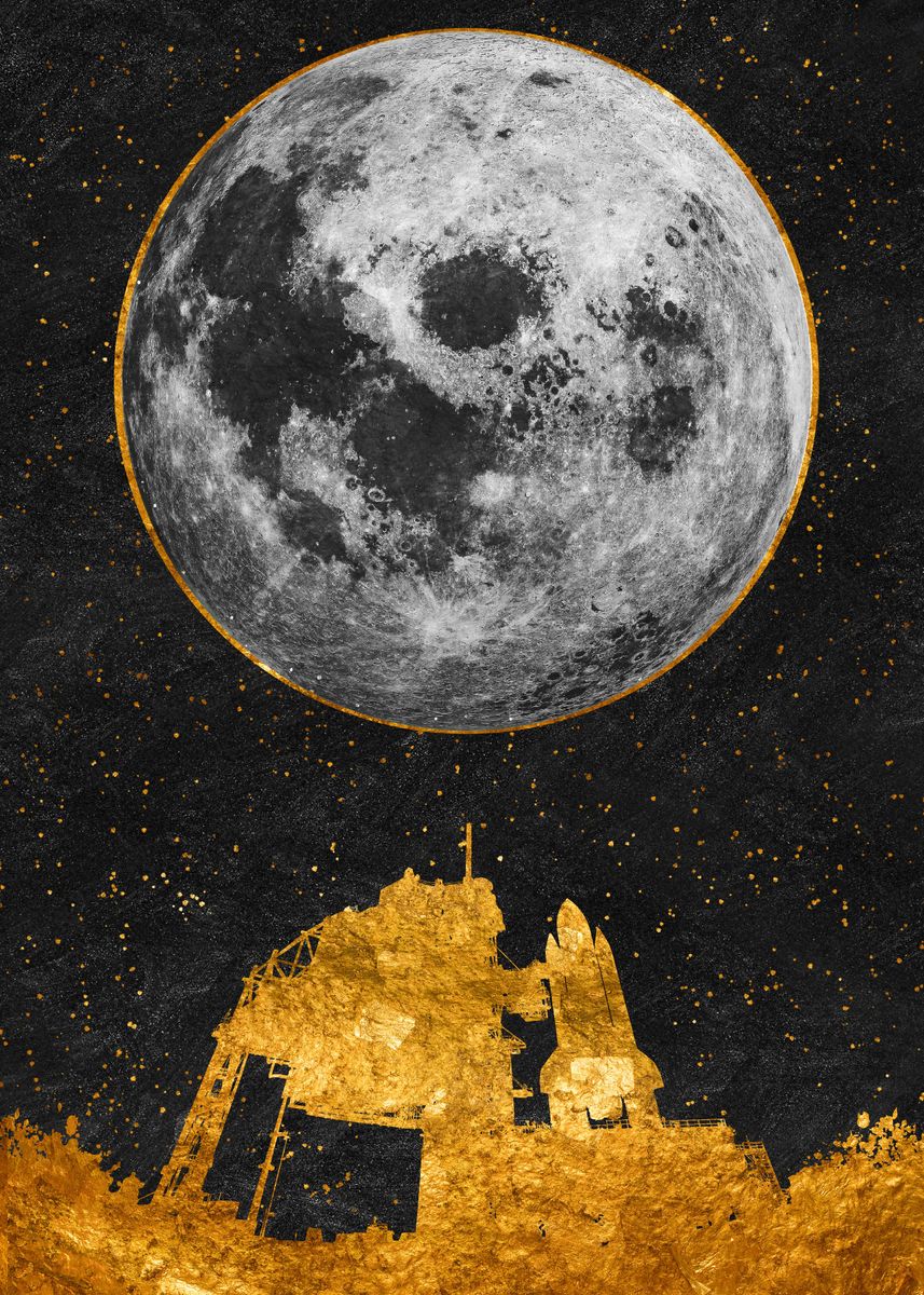 'moon' Poster, picture, metal print, paint by SplashDesign | Displate