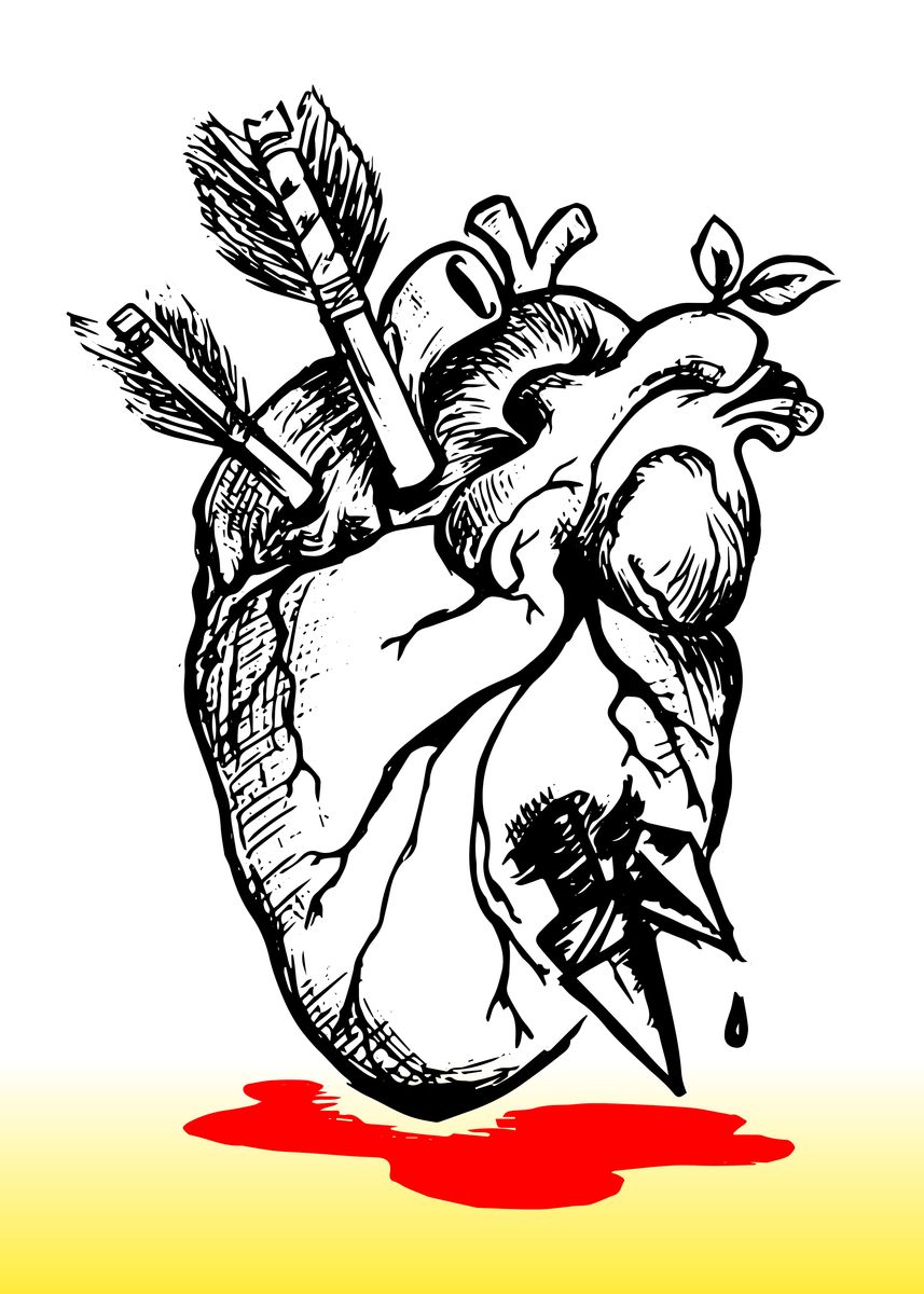 'Bleeding Heart with Arrows' Poster by RAWWR | Displate