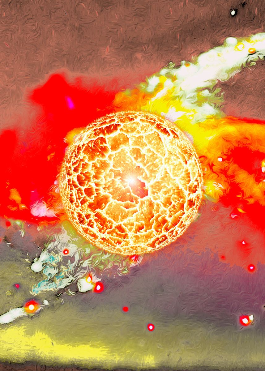 'Sun Explosion' Poster, picture, metal print, paint by Alyx Will | Displate