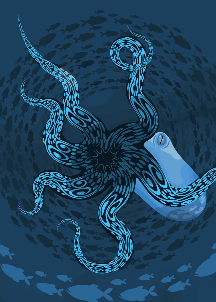'Fantasy Octopus' Poster by Mohammad Roqib | Displate