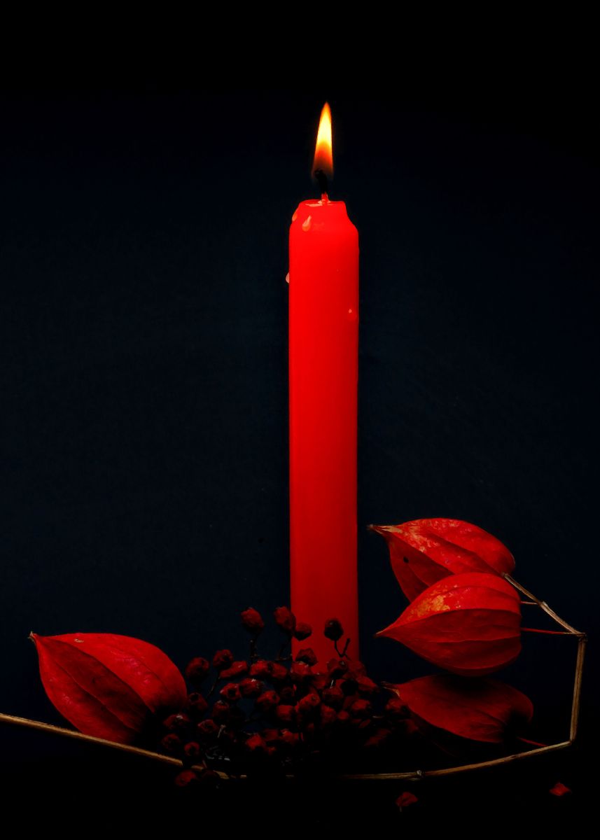 'Red Candle Composition' Poster, picture, metal print, paint by Art ...