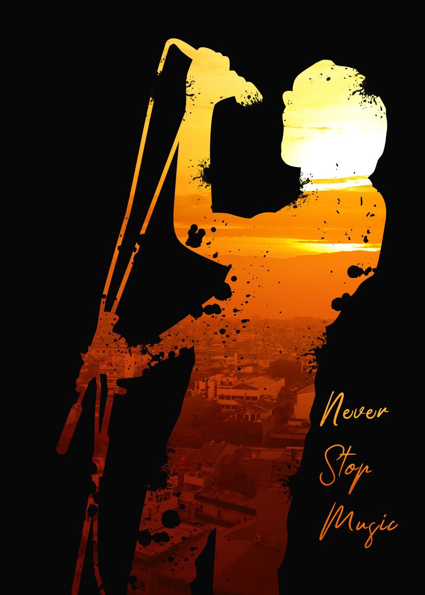 'never stop music singer' Poster, picture, metal print, paint by dam ...