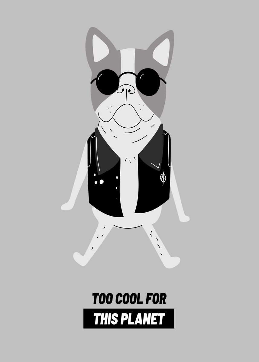 'Funny Dog too Cool' Poster by Max Ronn | Displate