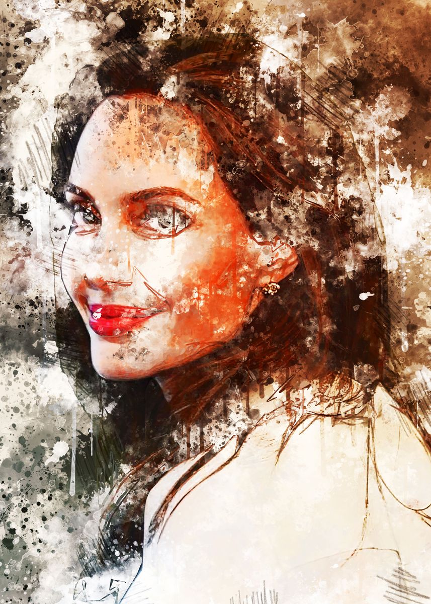 'Angelina Jolie' Poster, picture, metal print, paint by Alex Mann ...
