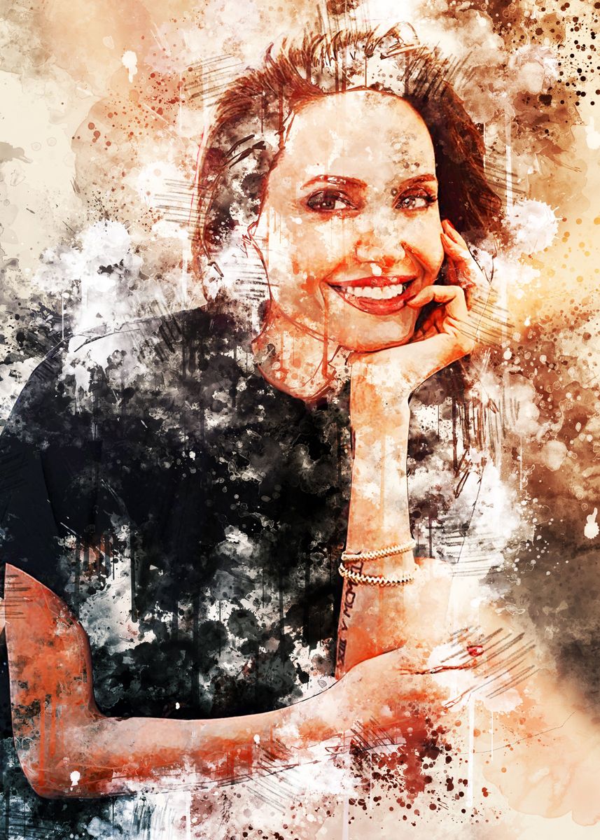 'Angelina Jolie' Poster, picture, metal print, paint by Alex Mann ...