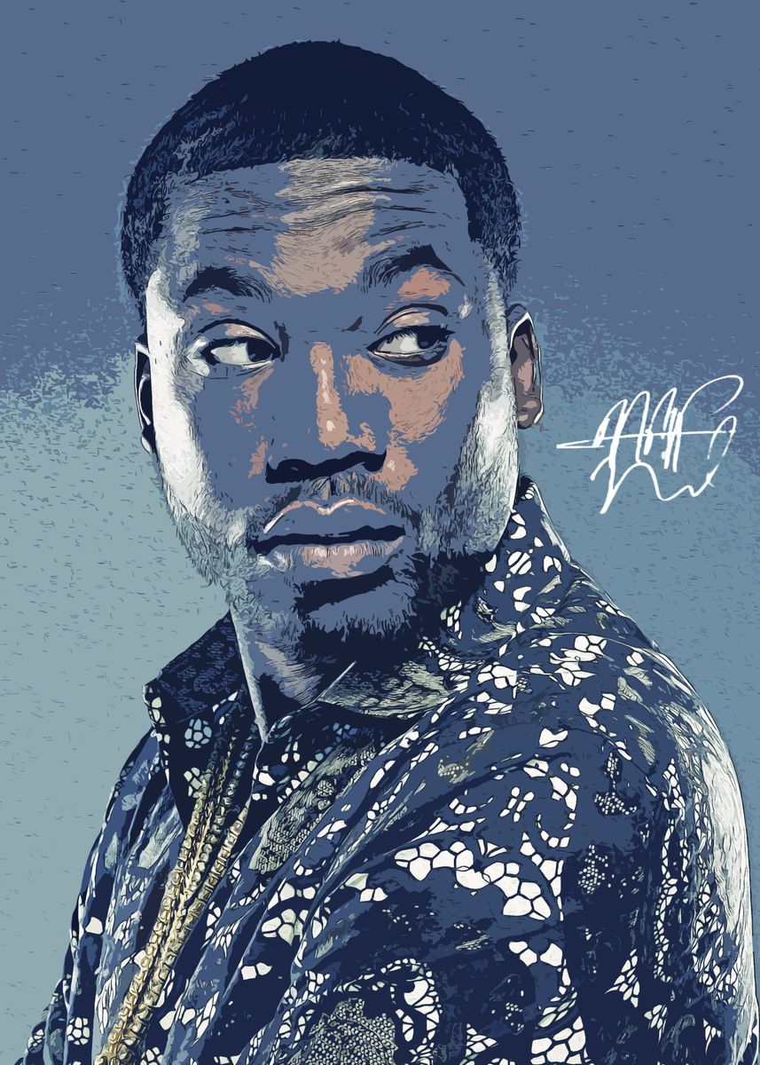 'Meek Mill' Poster, picture, metal print, paint by Dillon Holden | Displate