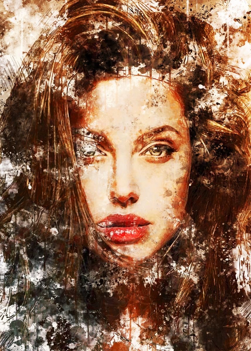 'Angelina Jolie' Poster, picture, metal print, paint by Alex Mann ...