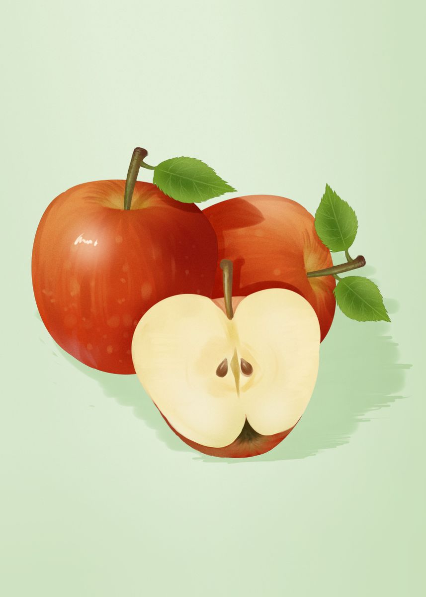 'Apples Fruits Food' Poster, picture, metal print, paint by Max Ronn ...