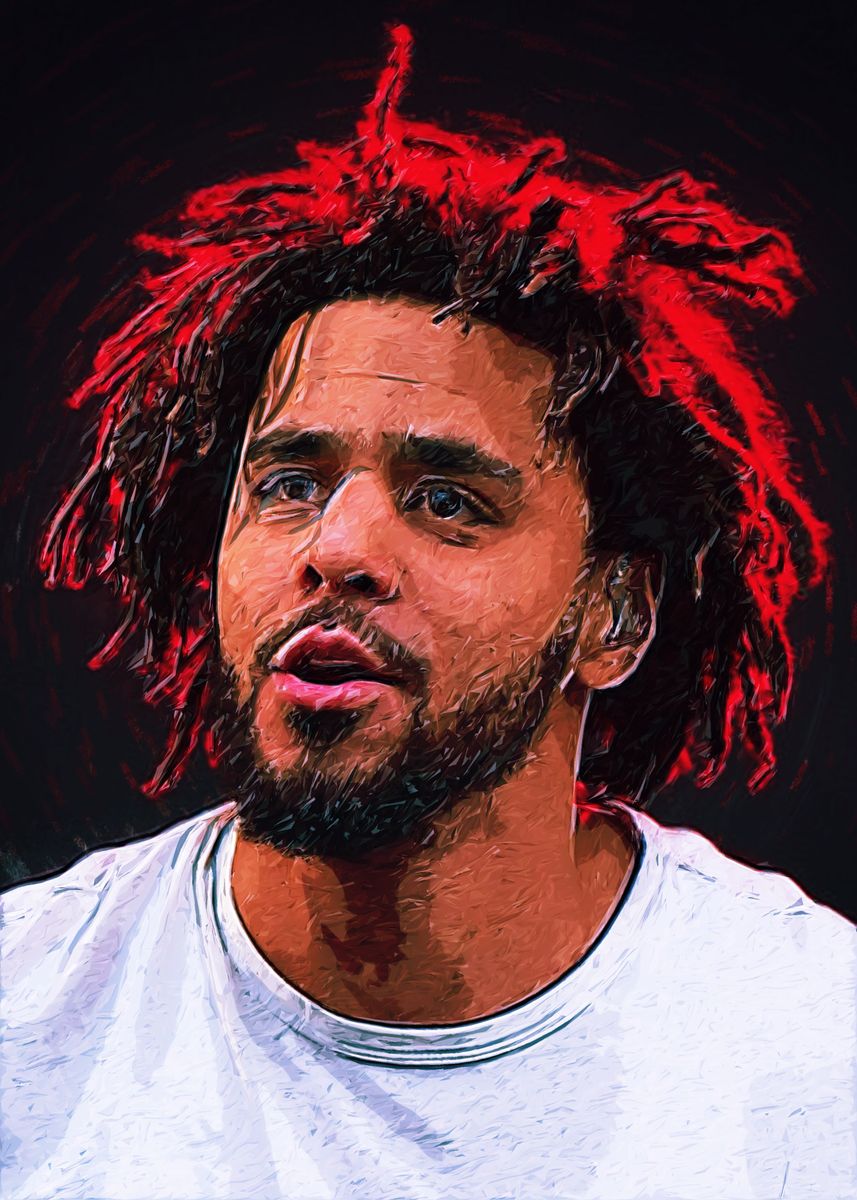 'J Cole' Poster, picture, metal print, paint by SA KE | Displate