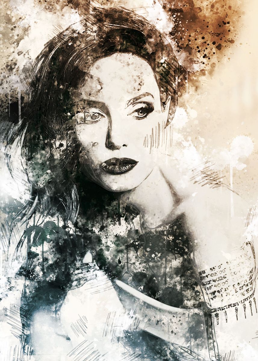 'Angelina Jolie' Poster, picture, metal print, paint by Alex Mann ...
