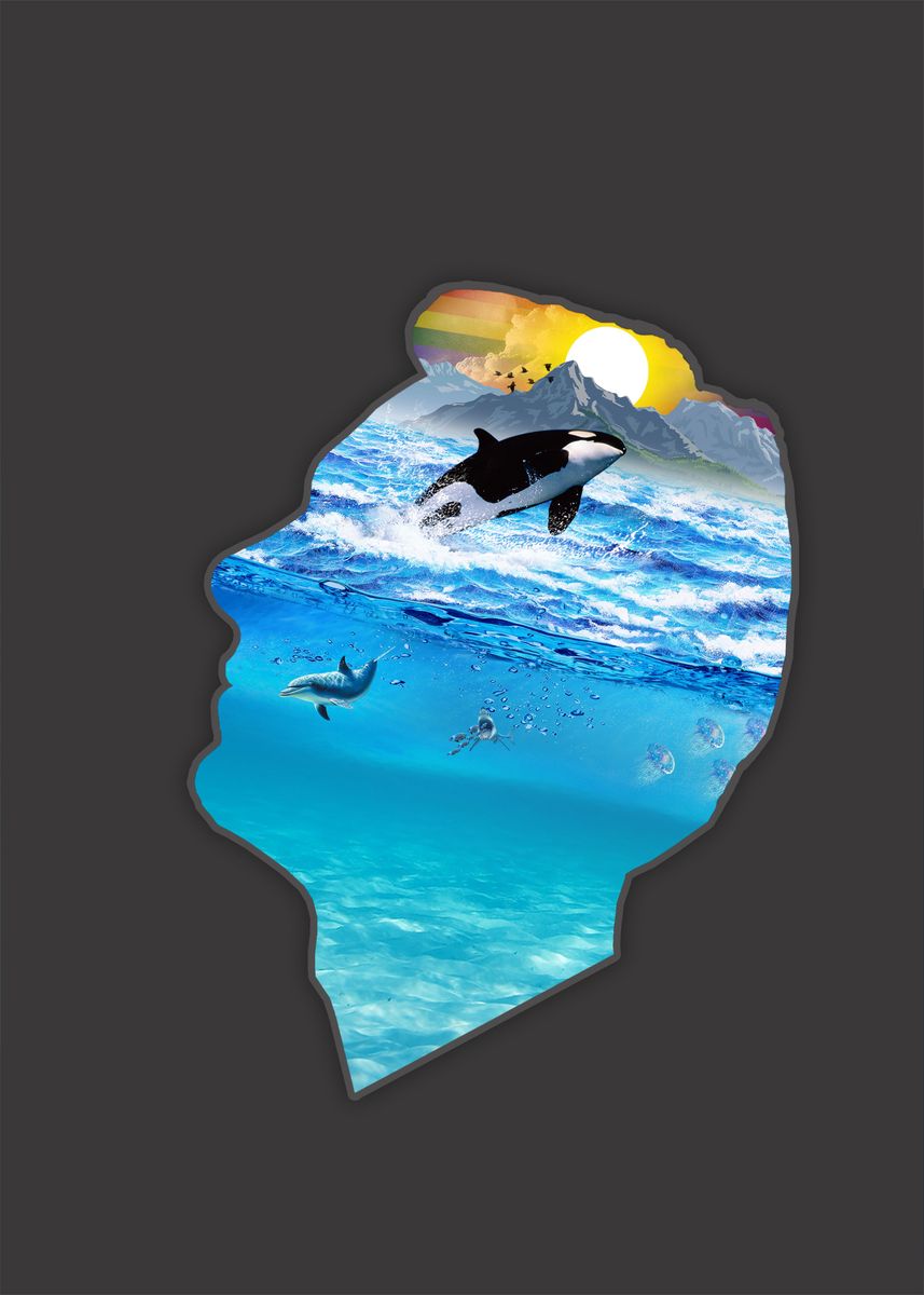 'Beautiful World Head' Poster, picture, metal print, paint by Andy ...