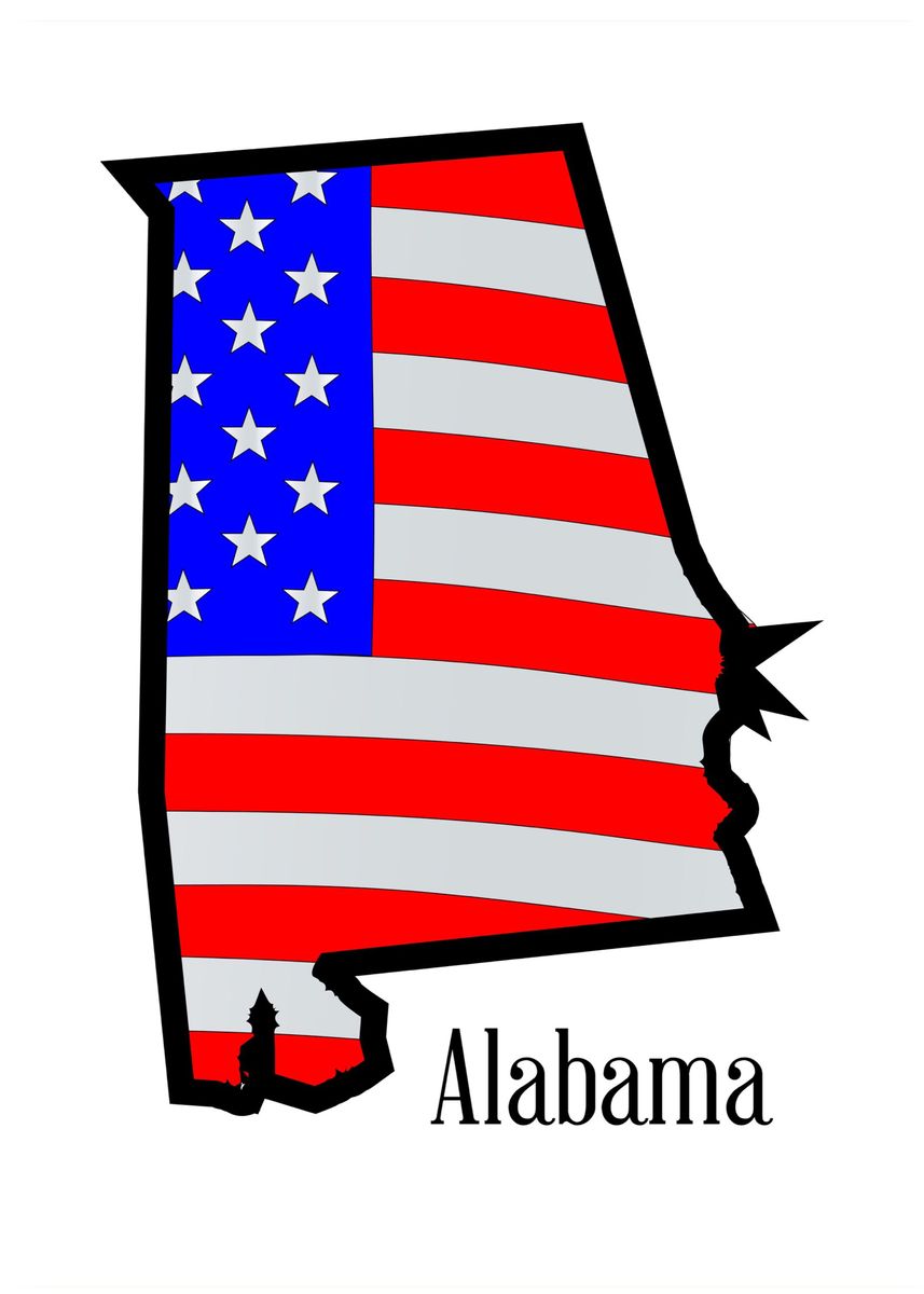 'Alabama Stars and Stripes' Poster, picture, metal print, paint by ...