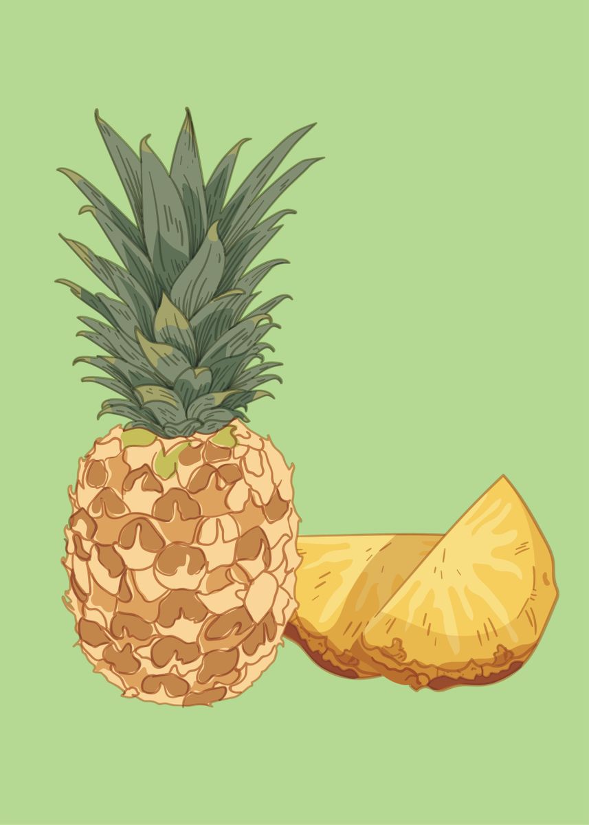 'Ananas Fruit Food' Poster, picture, metal print, paint by Max Ronn ...