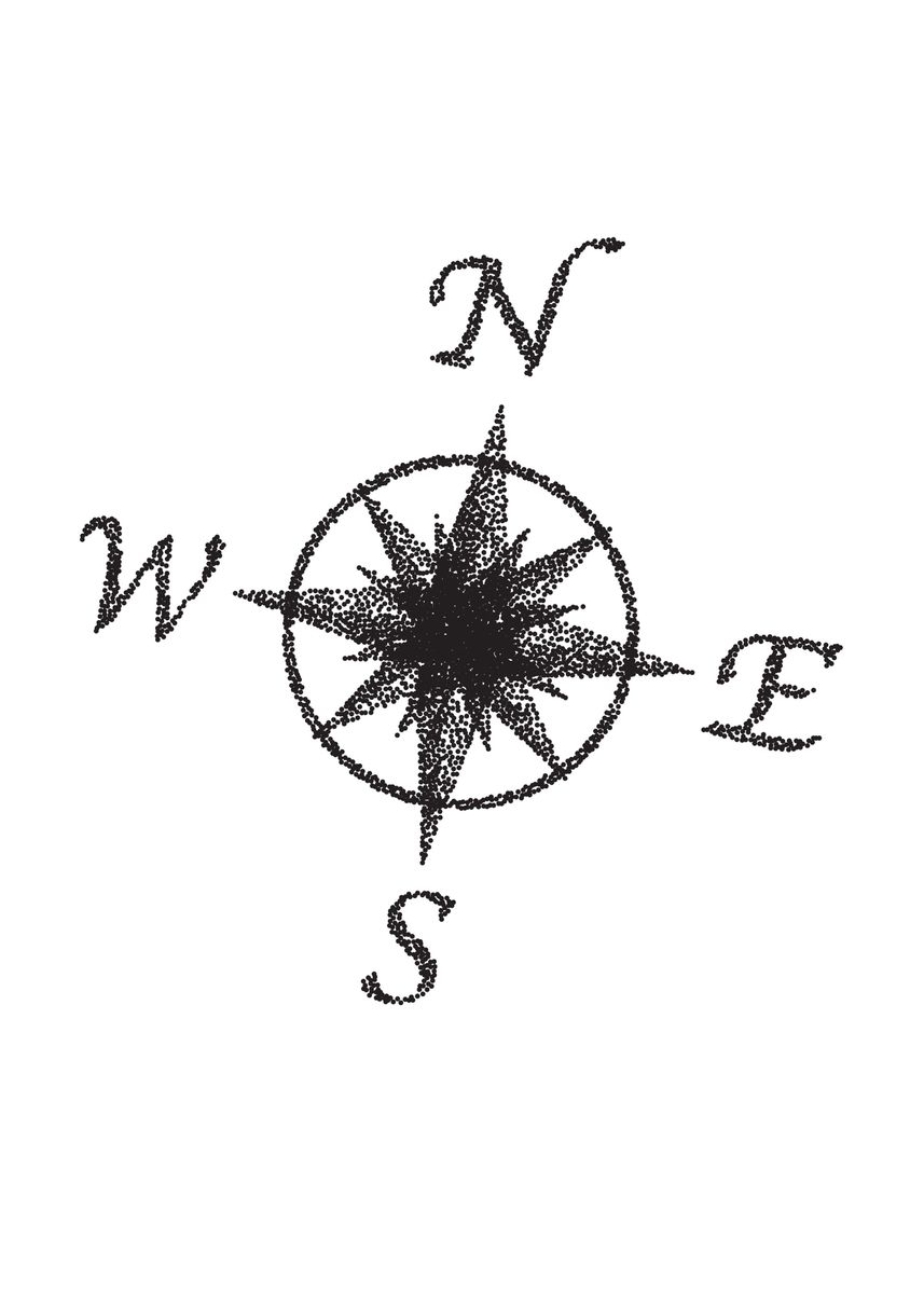 'Stipple Compass Face' Poster by HomeStead Digital | Displate