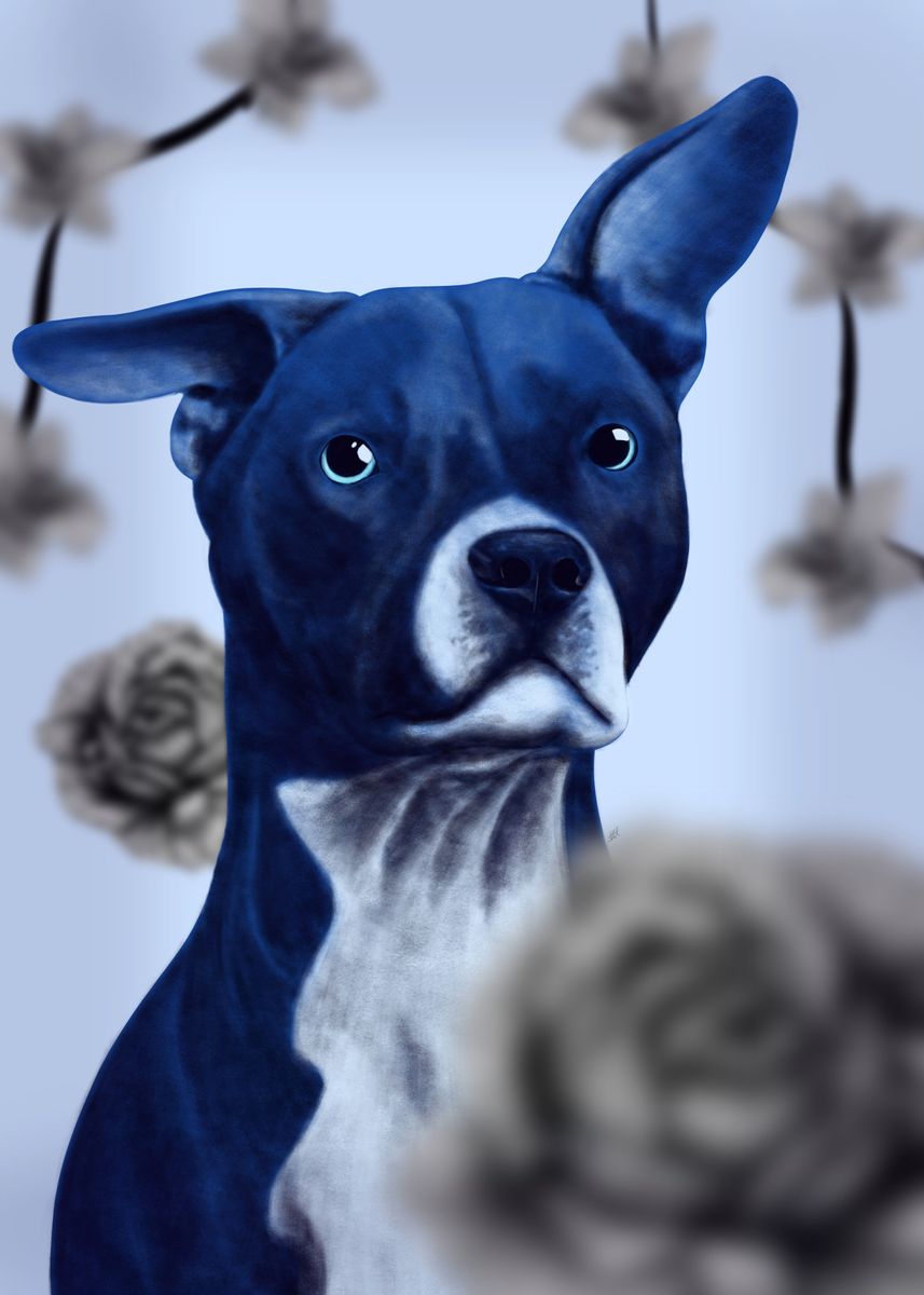'Blue dog' Poster, picture, metal print, paint by jonathan Rasmussen ...