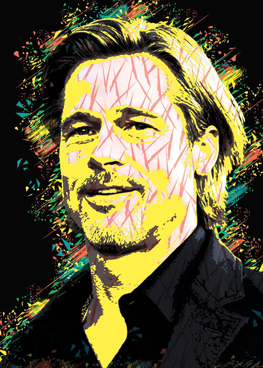 'Brad Pitt' Poster, picture, metal print, paint by Alex Mann | Displate
