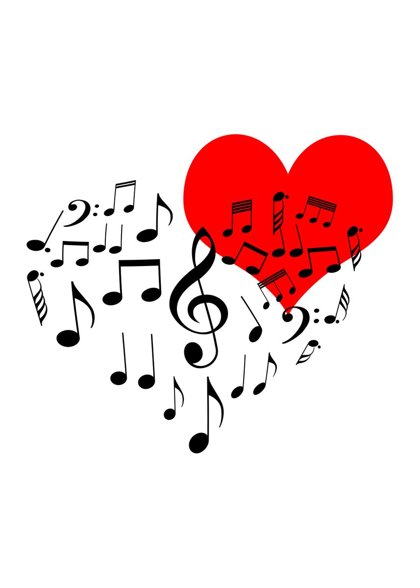 'Singing Heart White' Poster, picture, metal print, paint by Art ...