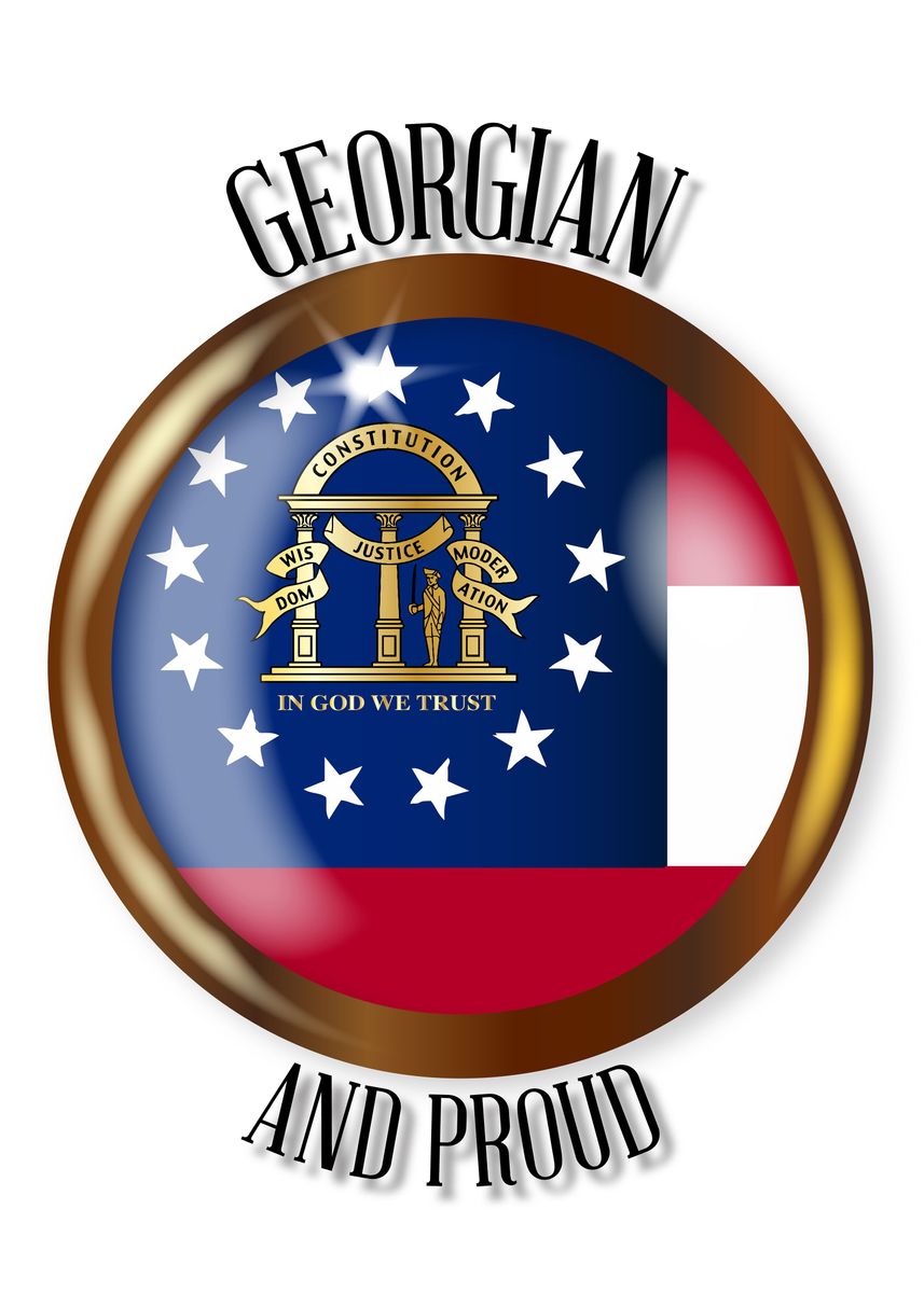 'Georgia Proud Flag Button' Poster, picture, metal print, paint by ...