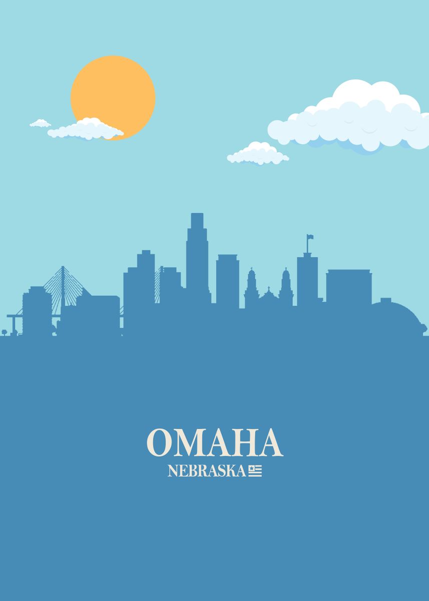 'Omaha City Skyline' Poster, picture, metal print, paint by Ahmad ...