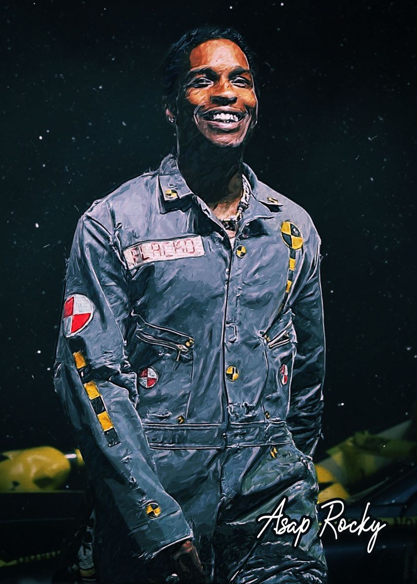 'Asap Rocky' Poster, picture, metal print, paint by SA KE | Displate