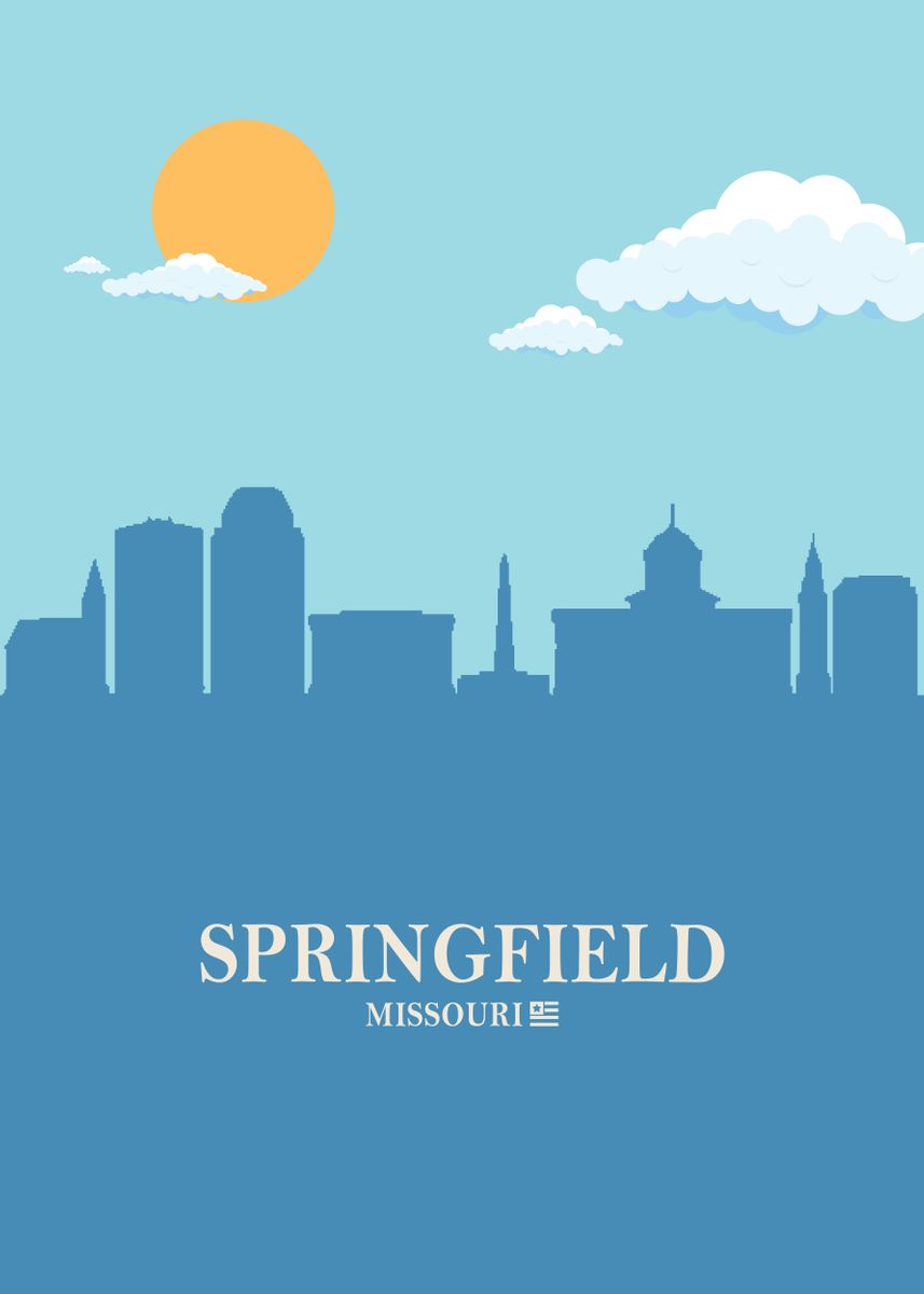 'Springfield City Skyline' Poster, picture, metal print, paint by Ahmad ...