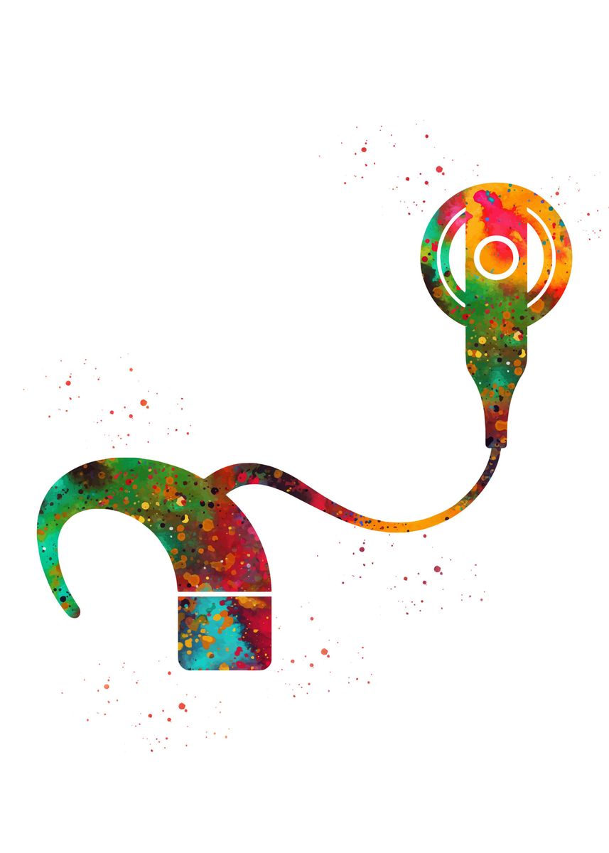 'Cochlear implant ' Poster, picture, metal print, paint by Erzebet ...