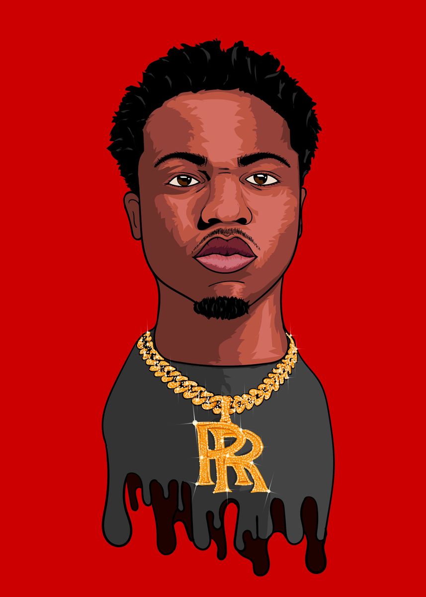 'Roddy Ricch Portrait' Poster, picture, metal print, paint by ...