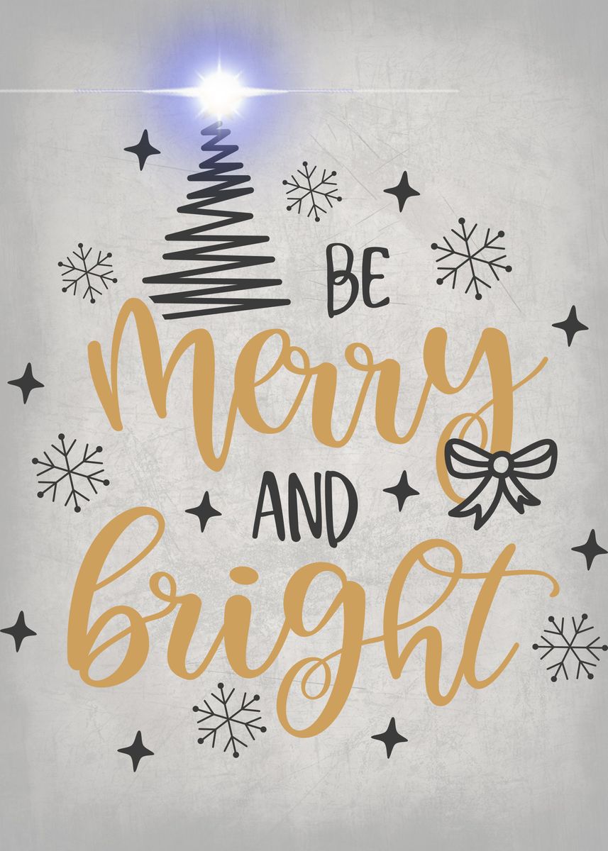 'BE MERRY and BRIGHT Xmas' Poster by Atomic Chinook | Displate