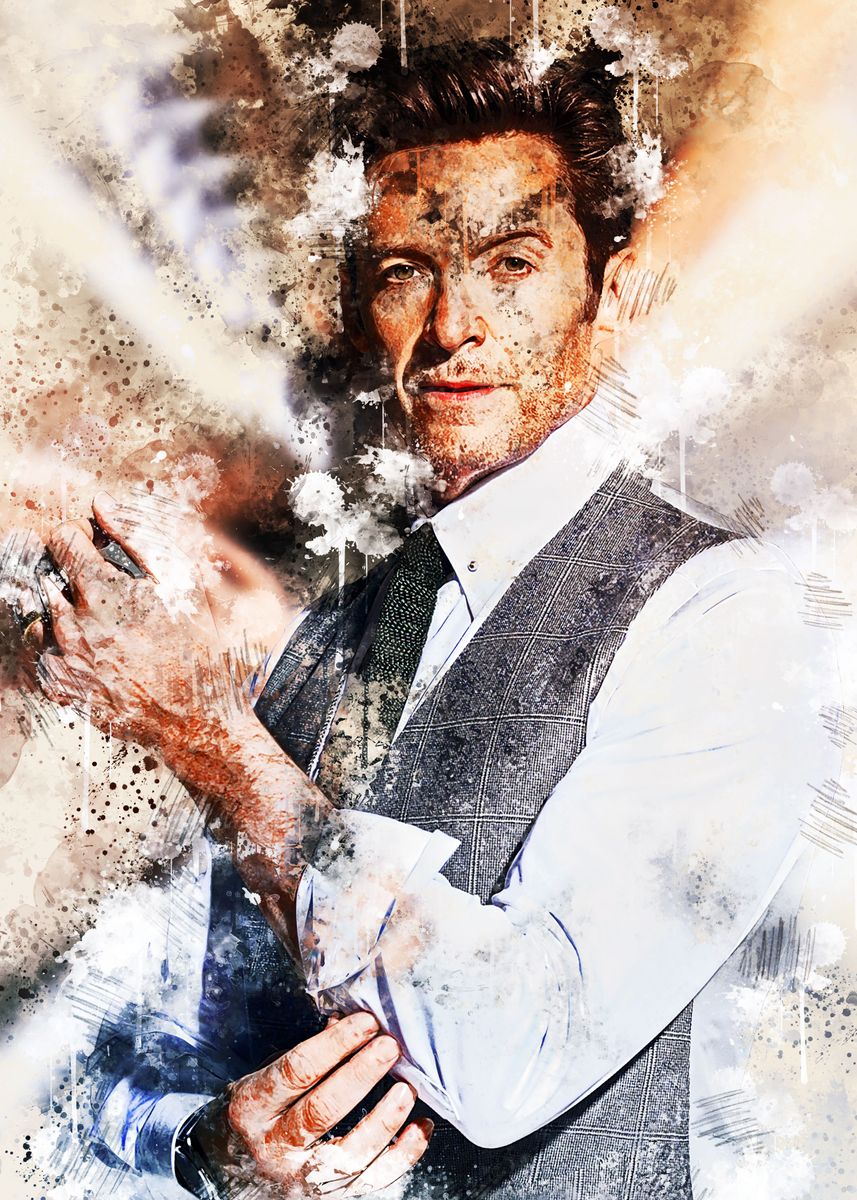 'Hugh Jackman' Poster, picture, metal print, paint by Alex Mann | Displate