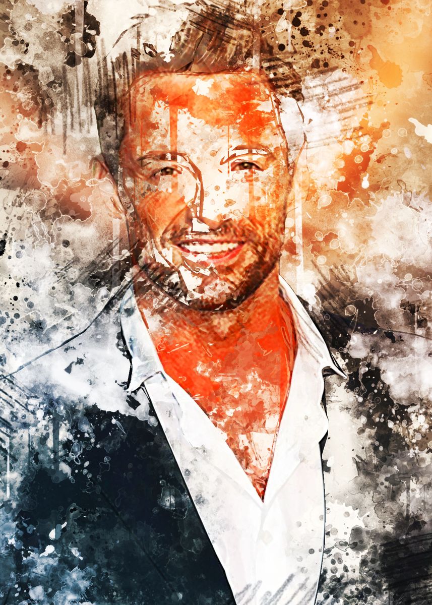 'Hugh Jackman' Poster, picture, metal print, paint by Alex Mann | Displate