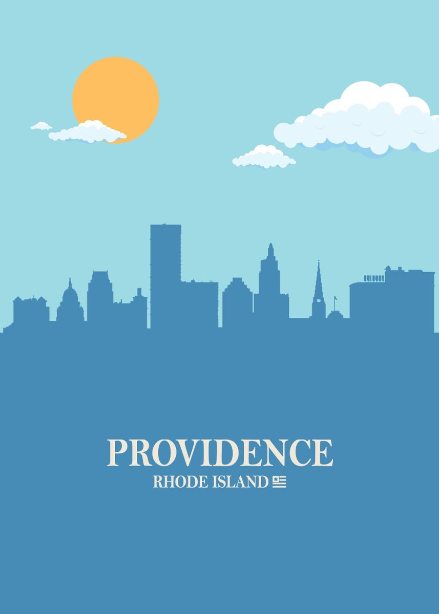'Providence City Skyline' Poster, picture, metal print, paint by Ahmad ...