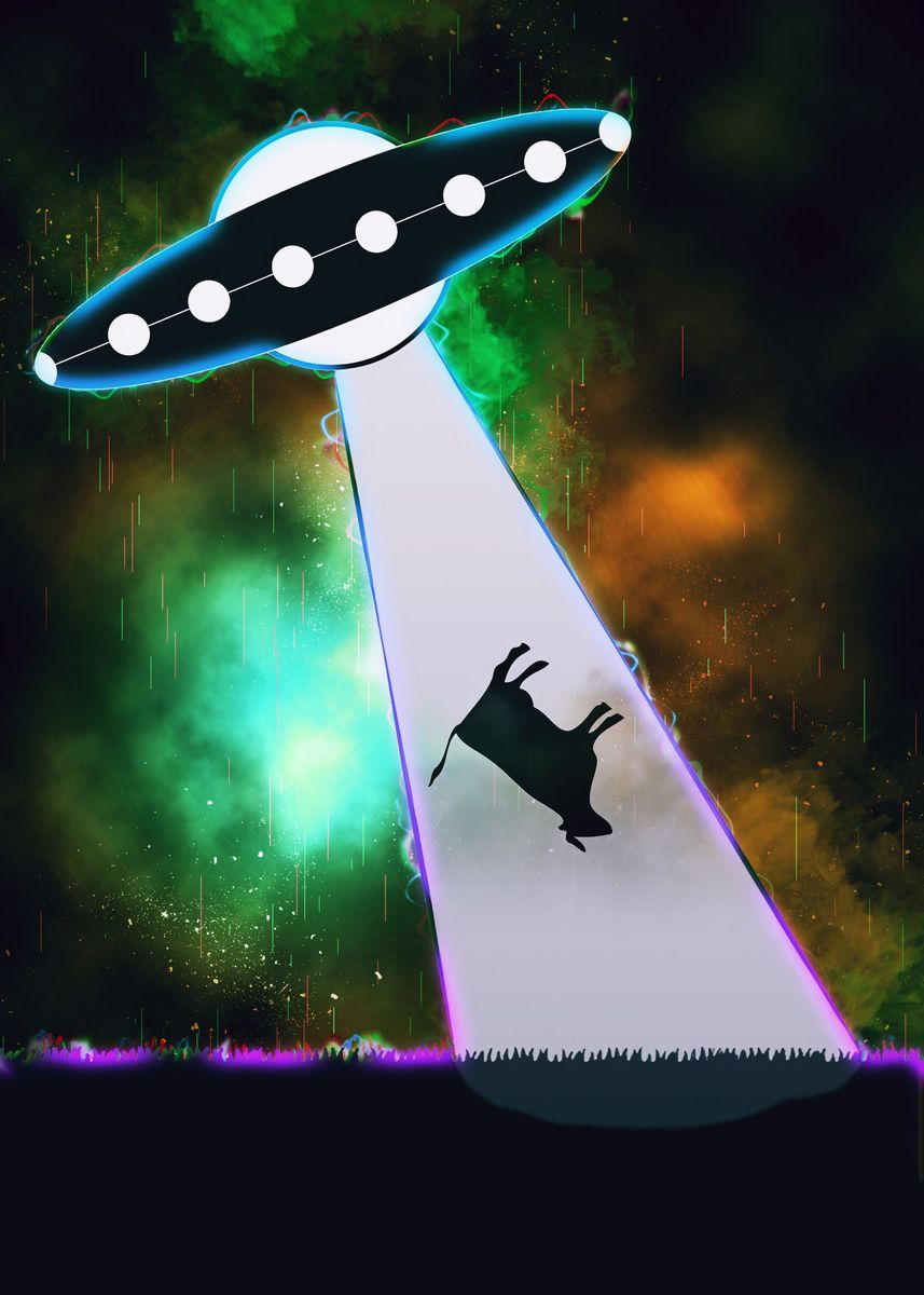 'Alien Abduction' Poster, picture, metal print, paint by Megane tortune ...