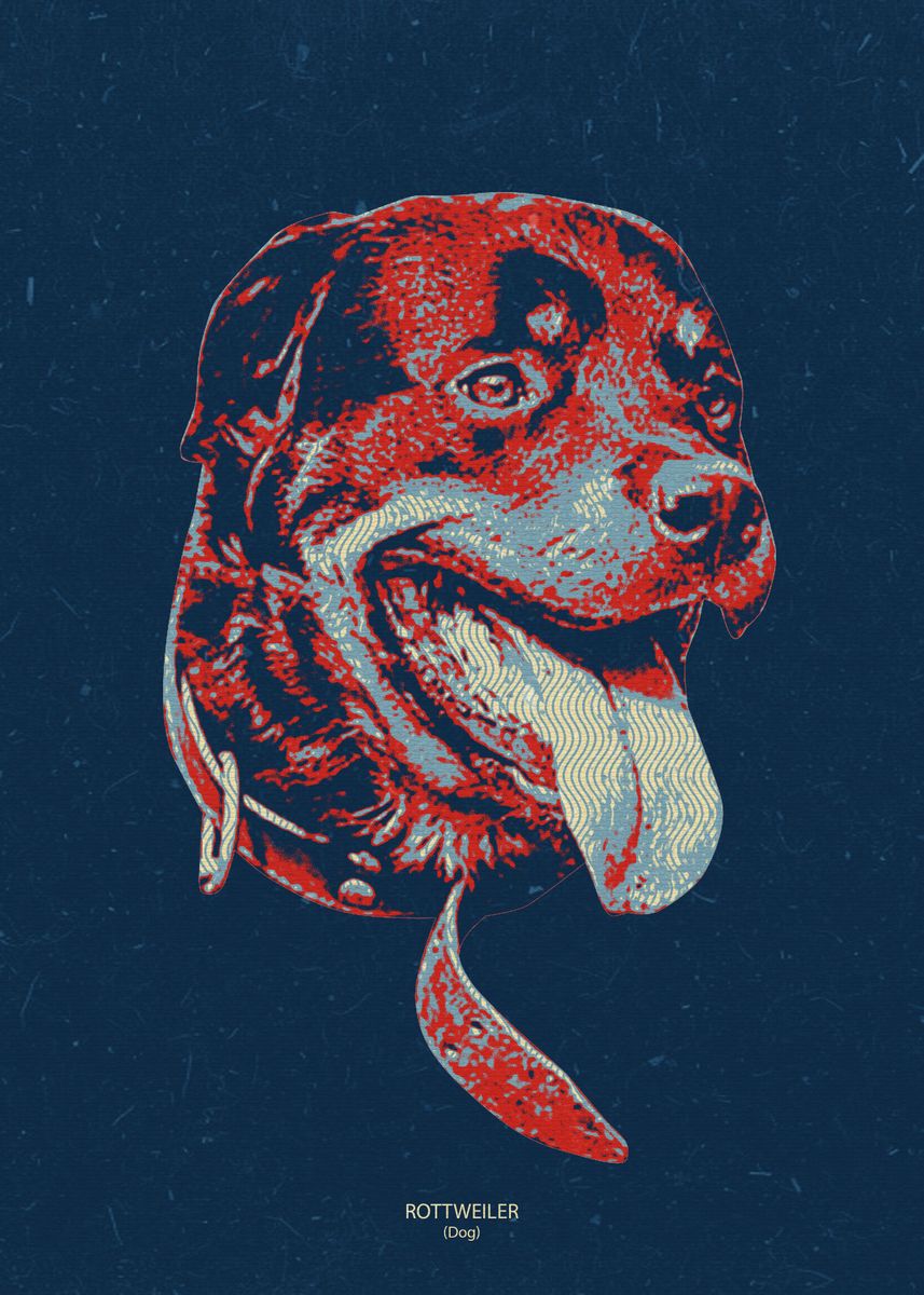 'Rottweiler' Poster, picture, metal print, paint by Izmo Scribbles ...