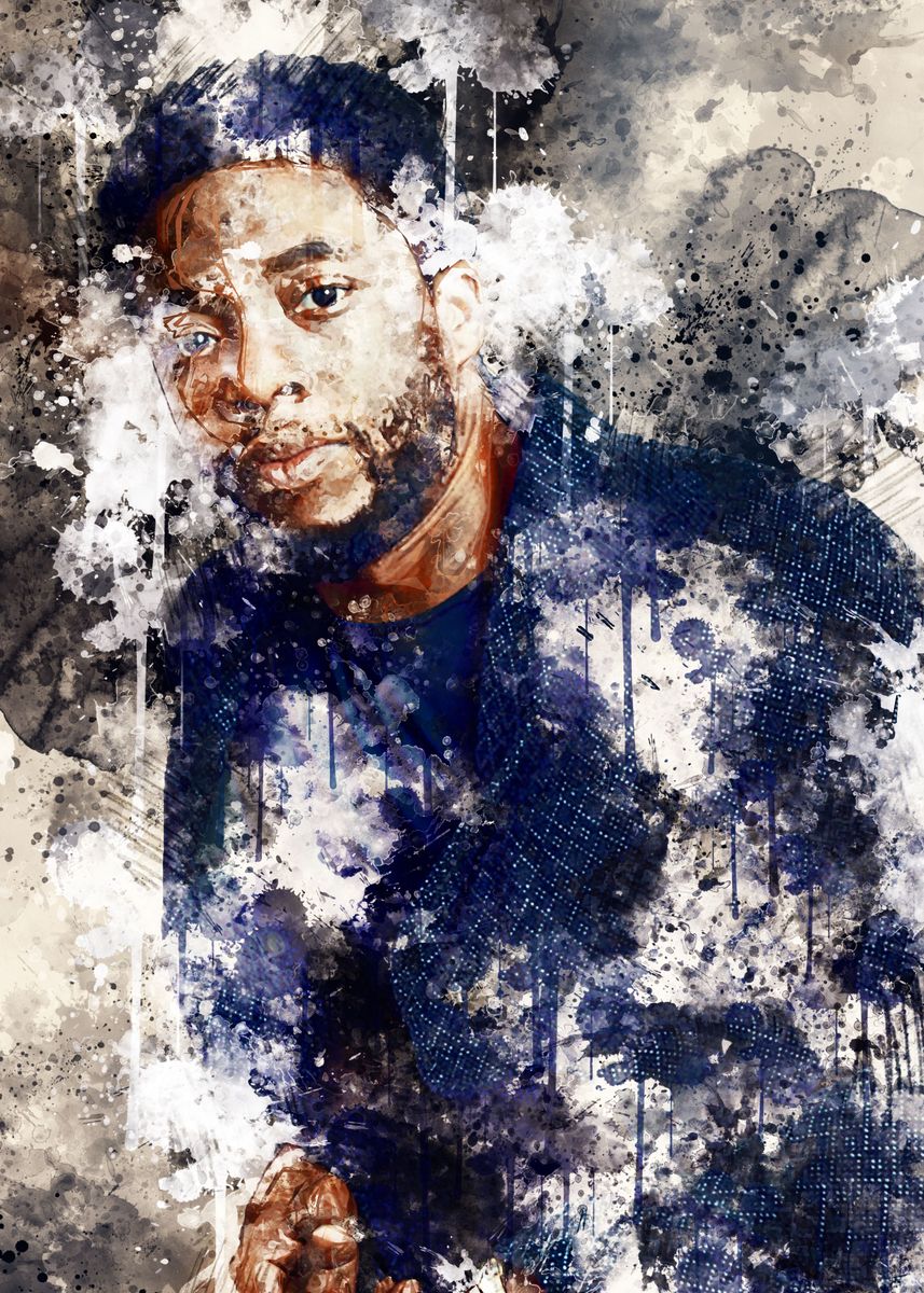 'Chadwick Boseman' Poster, picture, metal print, paint by Alex Mann ...