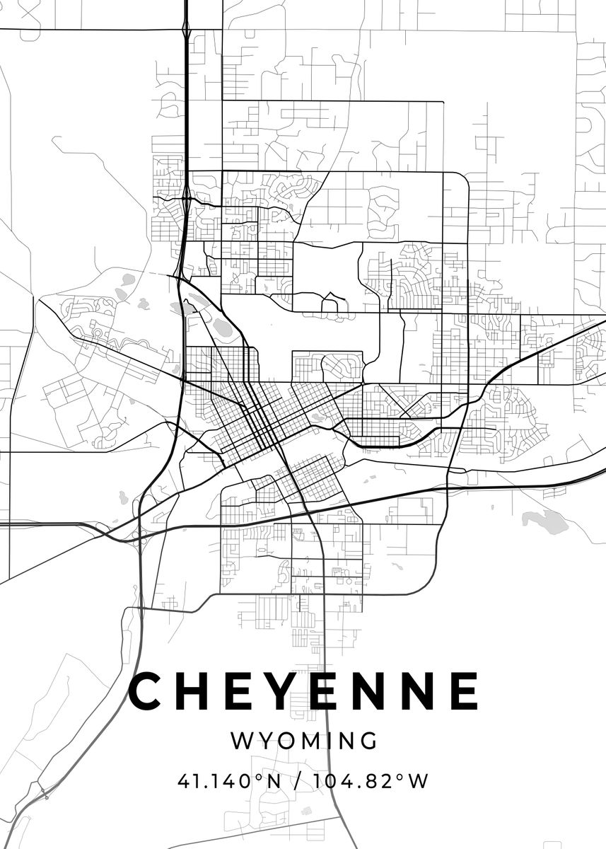 'Cheyenne Wyoming' Poster, picture, metal print, paint by Conceptual ...