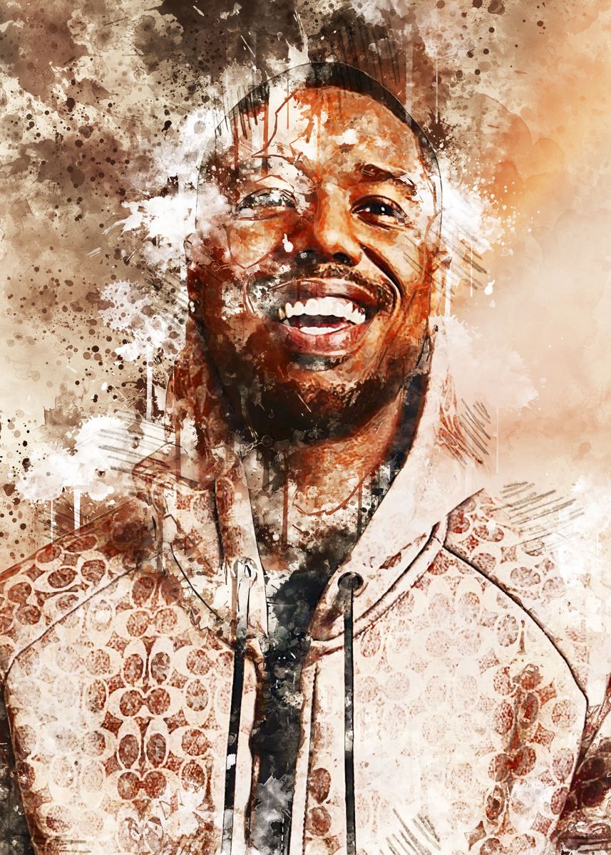 'Michael B Jordan' Poster, picture, metal print, paint by Alex Mann ...